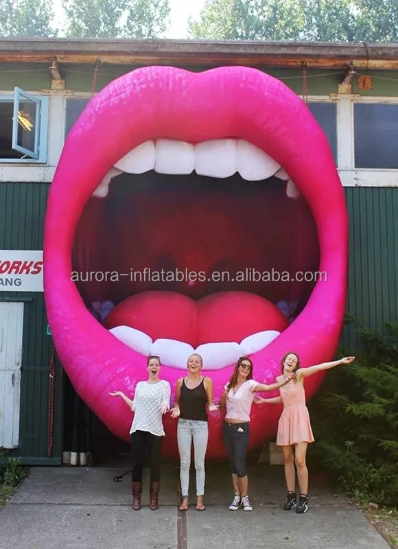 Giant Mouth Inflatable Mouth Model Opening Sexy Lips for Outdoor Game ...