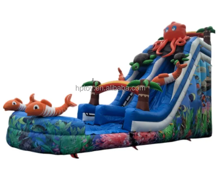 Seaworld Inflatable Dual Lane Water Slide Outdoor Double Slides For ...