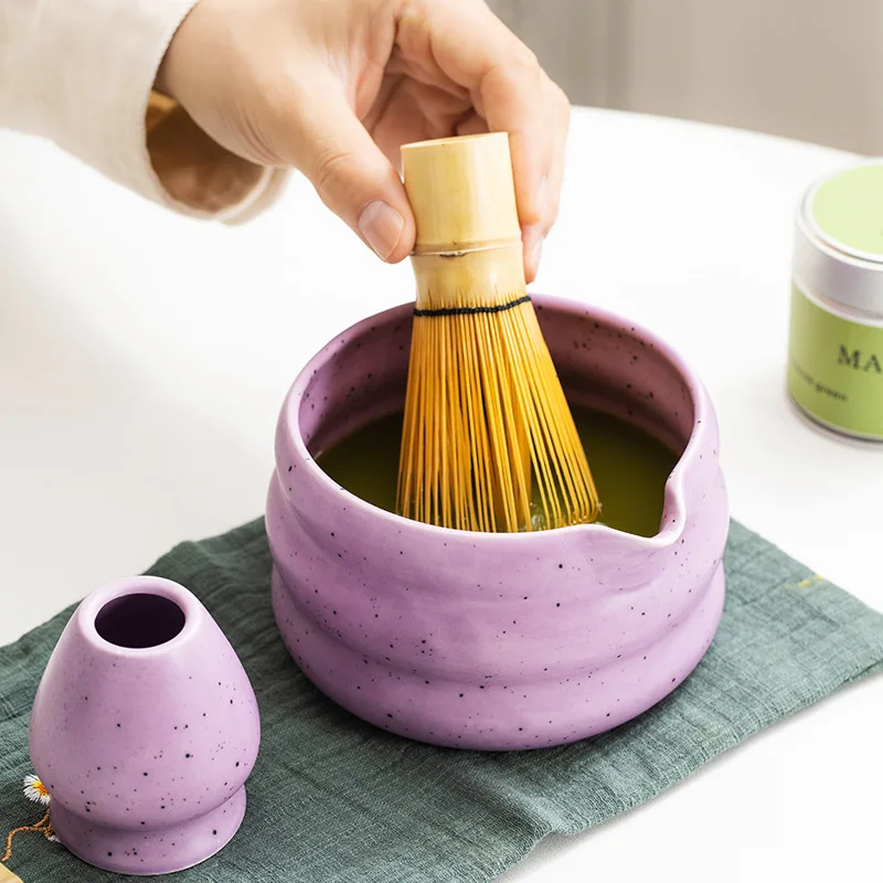 Good Quality Matcha Equipments For Matcha Ceremony Set Purple Ceramic ...