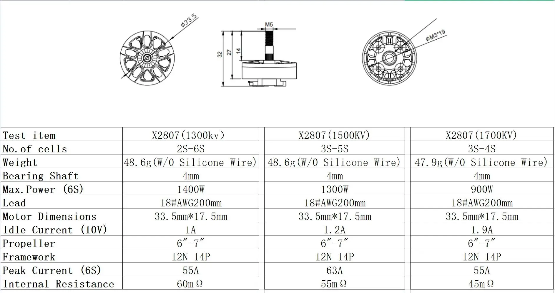 YSIDO X2807 Brushless Motors - High Performance for Drones