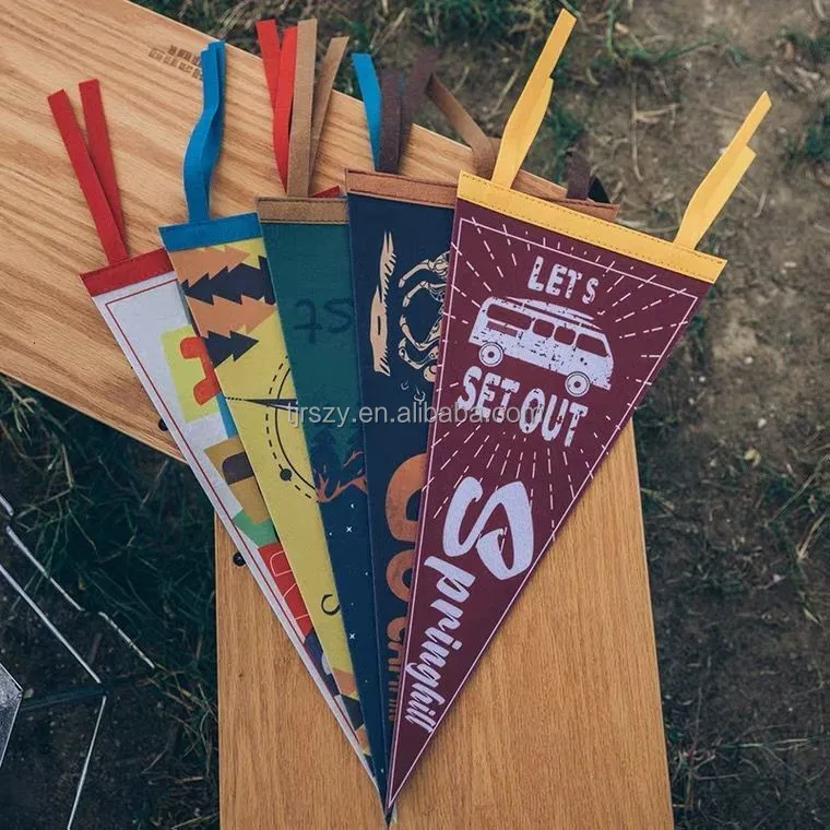 Wholesale String Hand Flags - Custom Felt Triangle Pennants