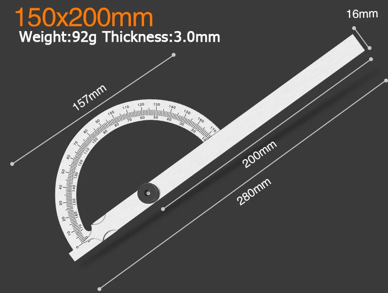 Stainless Steel Adjustable Angle Finder Ruler - Professional Tool
