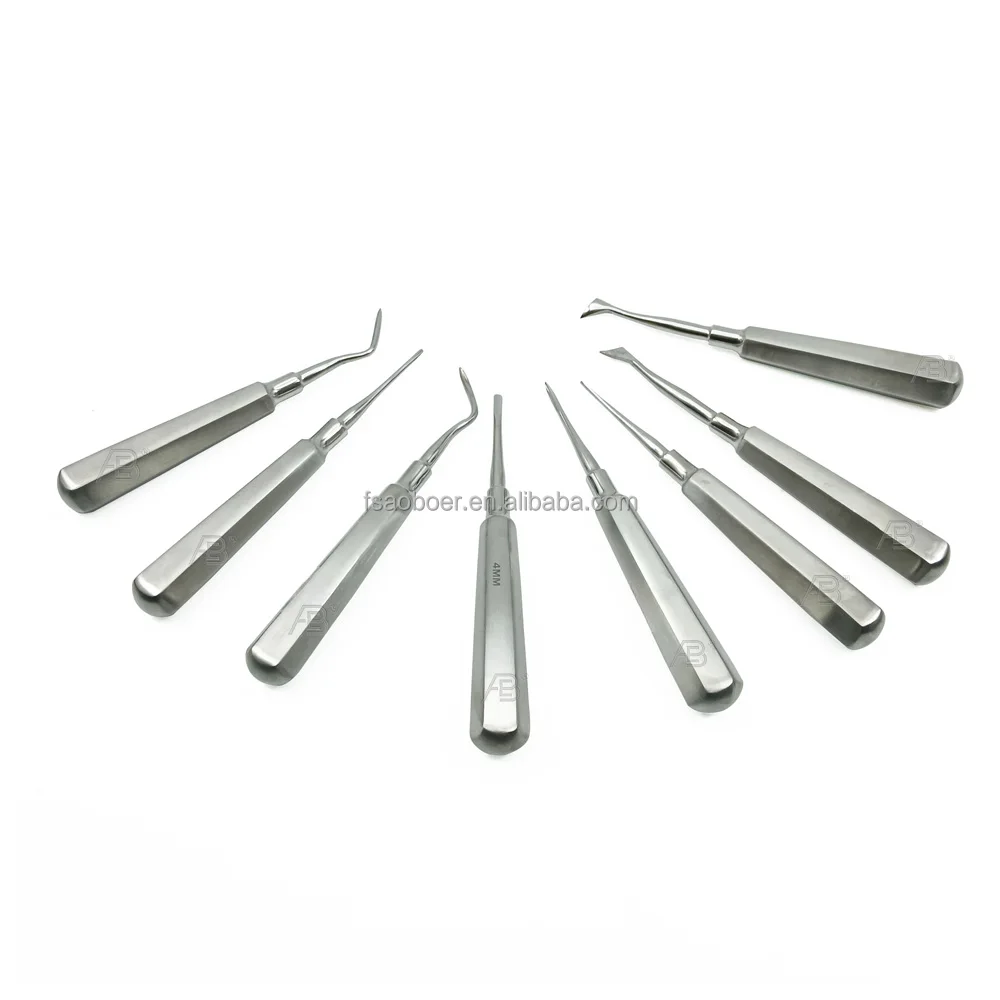 8PCS/Set Dental Elevator Stainless Steel Teeth Extraction Tools Kit ...