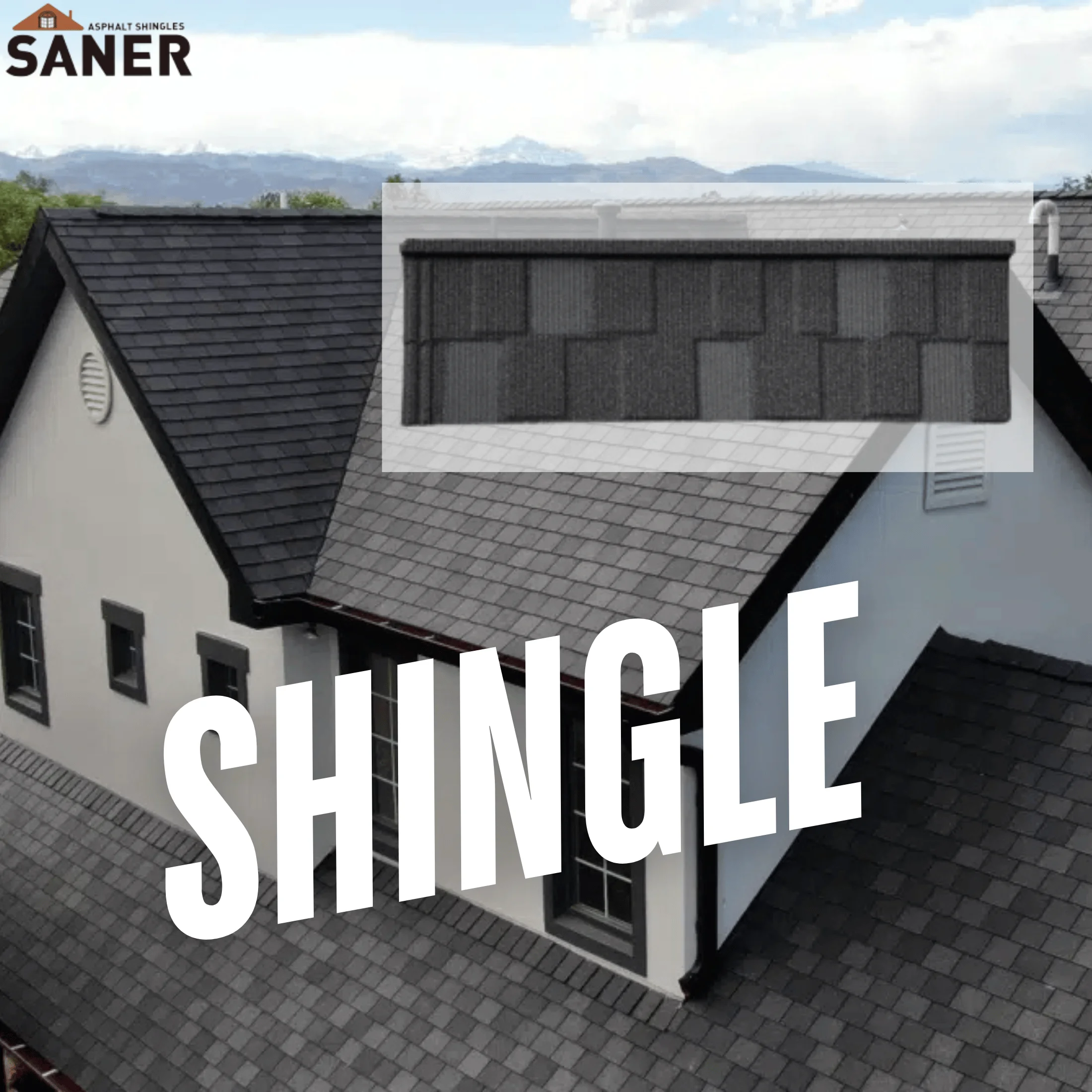 Best Price Black and White Shingle Stone Coated Metal Roof