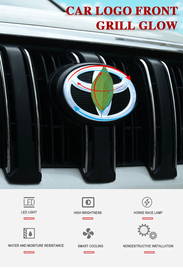 Auto Front Grille Led Logo Light Emblem Grill Led Auto Logo Light Car ...
