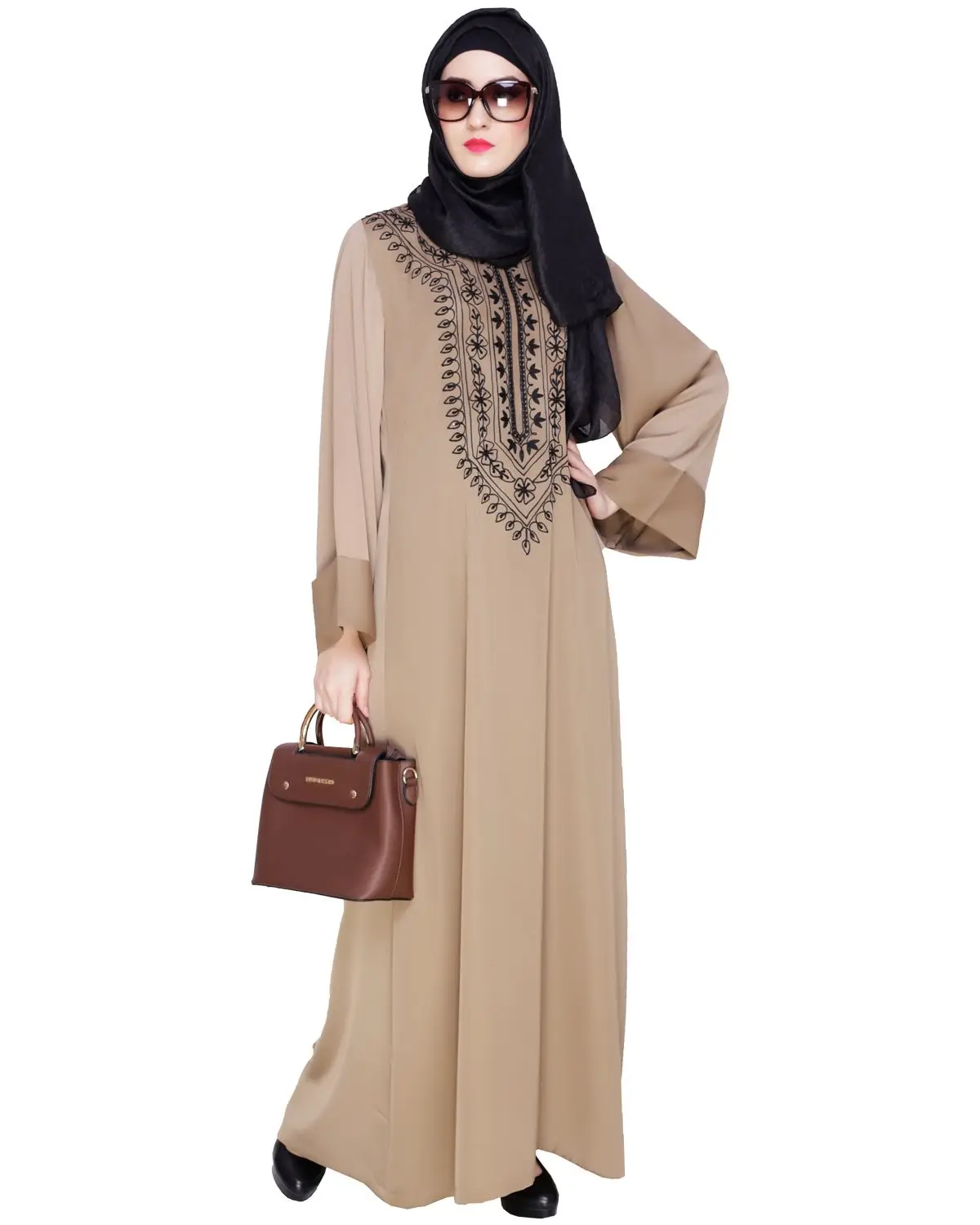 Main Push Retro Embroidery Islamic Muslim Dress Sequins Long Sleeves ...