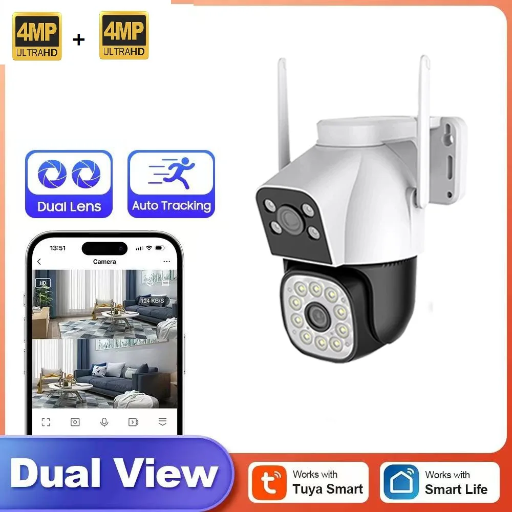 Tuya Smartlife 4k Dual Lens Linkage Outdoor Wireless Cctv Security ...