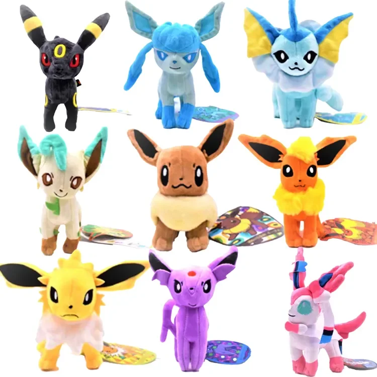 Hl High Quality Pokemoned 20cm Various Standing Eevee Plush Doll Fire ...