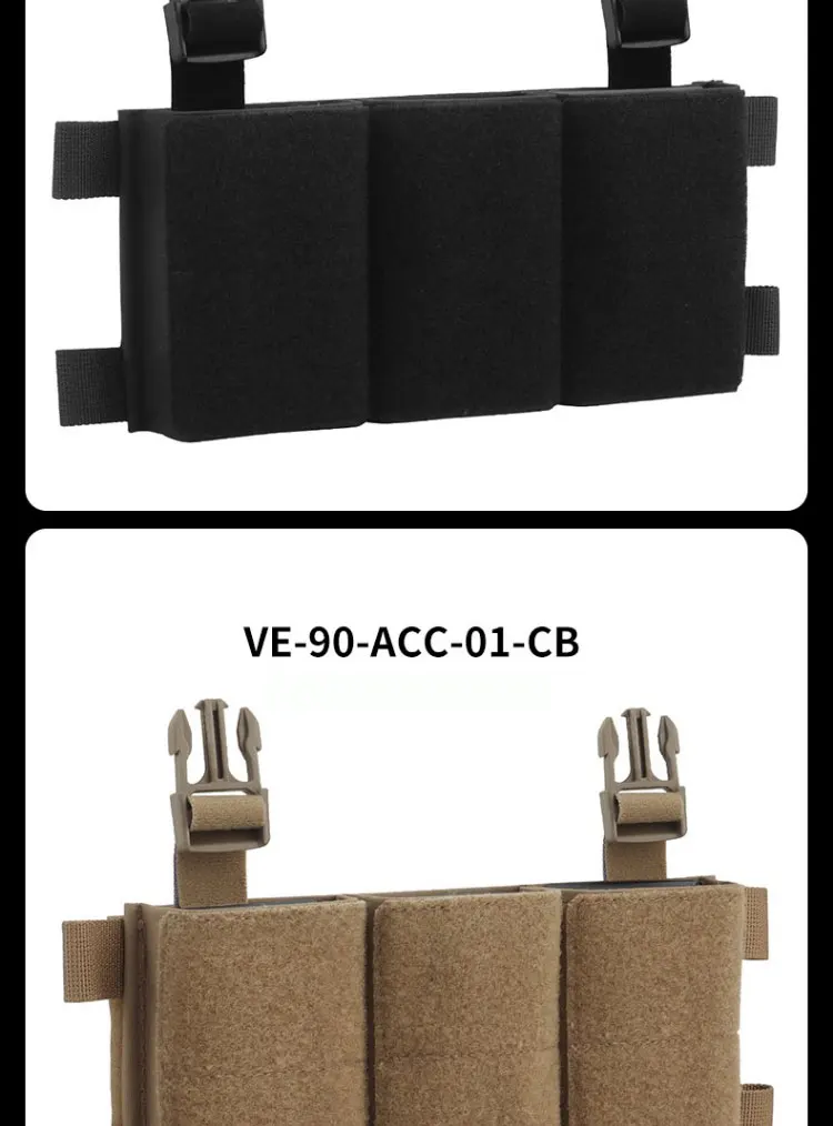 Tactical Triple Magazine Pouch Hook Loop Panel For 5.56 Mag Pouches ...
