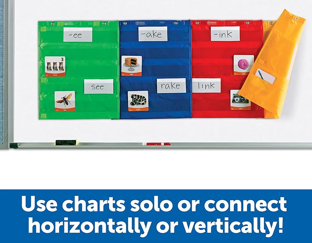 4 Sets Classroom Pocket Chart Magnetic Chore Chart Wall Classroom ...