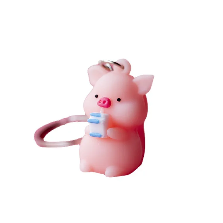 Promotion Gift Pig Key Chain 3d Plastic Silicone Key Chains Lovely Doll ...