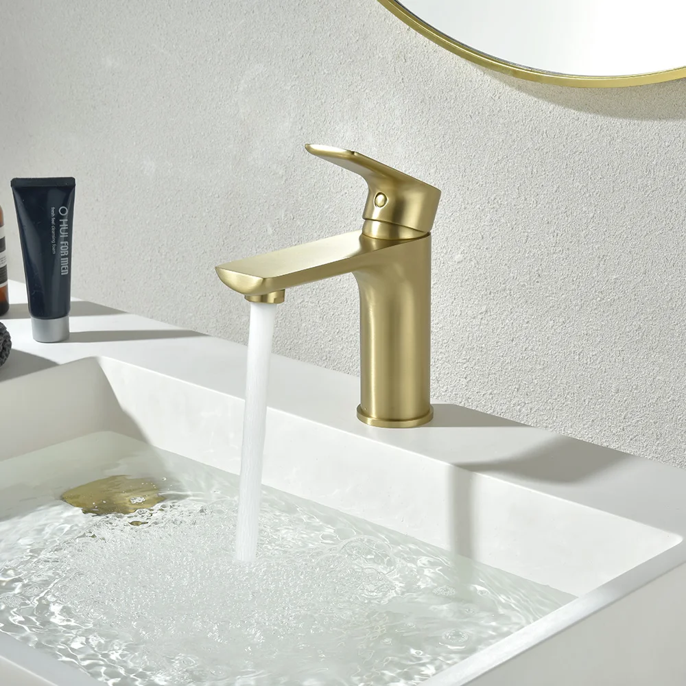 New Design Luxury Bathroom Wash Basin Faucets Brass Metal Hot Cool ...