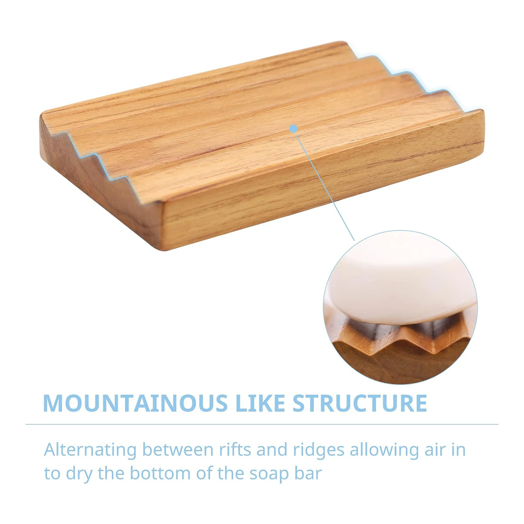 Bamboo Soap and Shampoo Bar Dish Holder Wooden Tray for Bath and ...