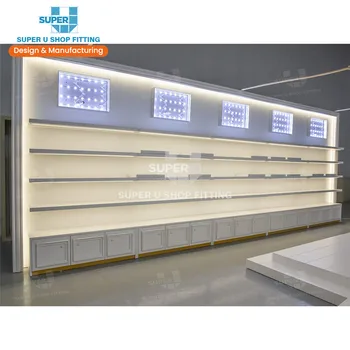 Modern Design Wall Cosmetic Display Led Light Shelf Beauty Skincare ...