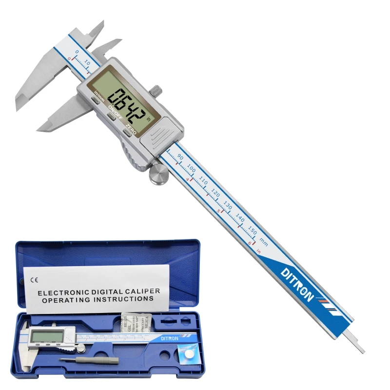 Electronic Digital Vernier Caliper 150mm 6 Inch Measuring Instrument ...