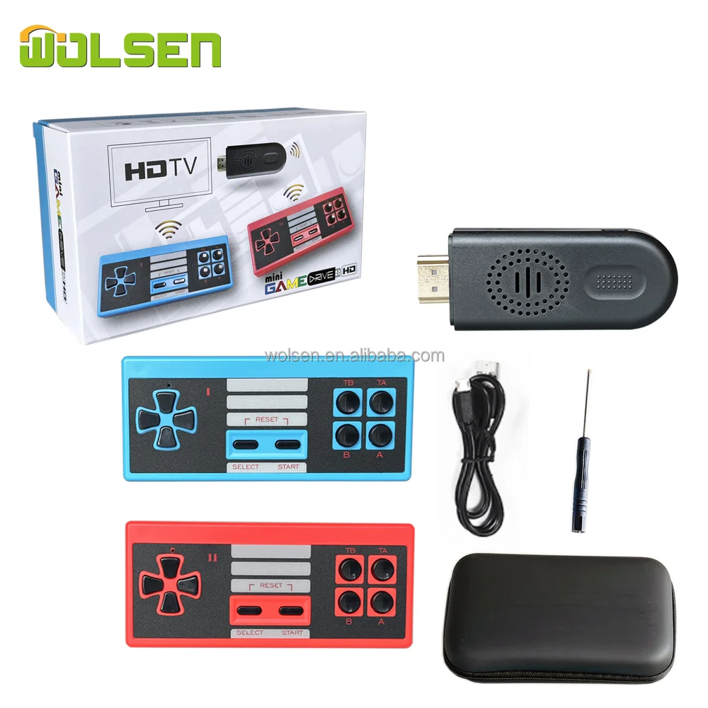 8 Bit HD Mini Game Stick - 1000 Retro Games Wireless Controller
