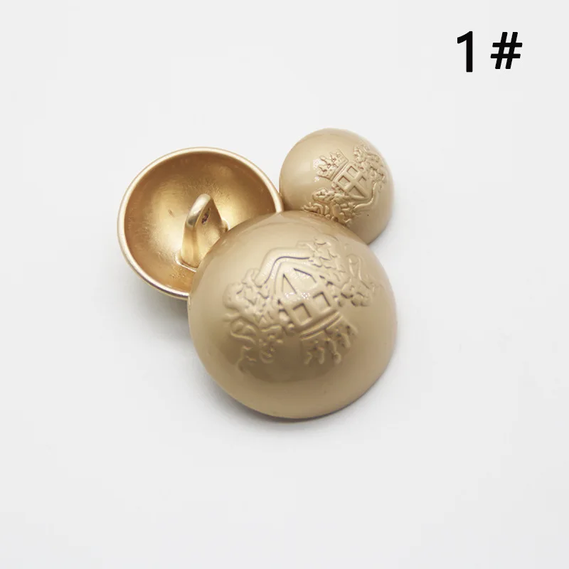 Shank Button Gold Custom Sewing Metal Zinc Alloy Plating Round ...