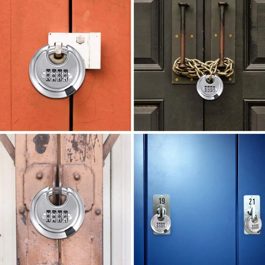 Stainless Steel 4 Digit Discus Lock - Resettable & Secure