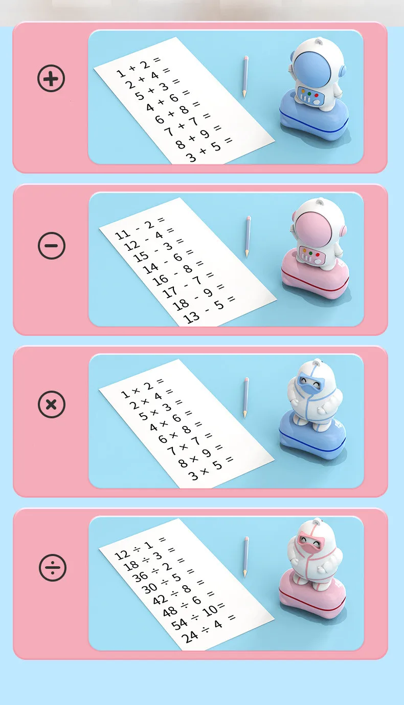 Number Rolling Stamps Addition Subtraction Multiplication Division ...