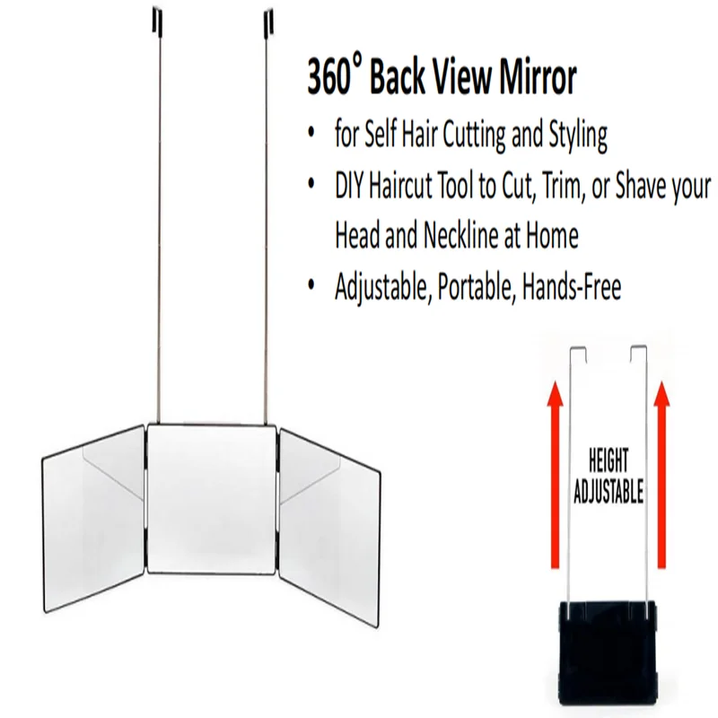 Three Way Mirror For Self Hair Cutting With Height Adjustable - Buy ...