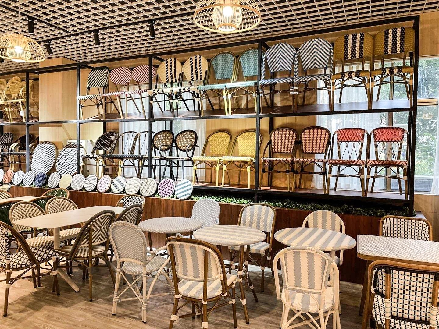 Outdoor Cafe Furniture Patio Garden Dining Chair Bamboo Rattan Hotel ...