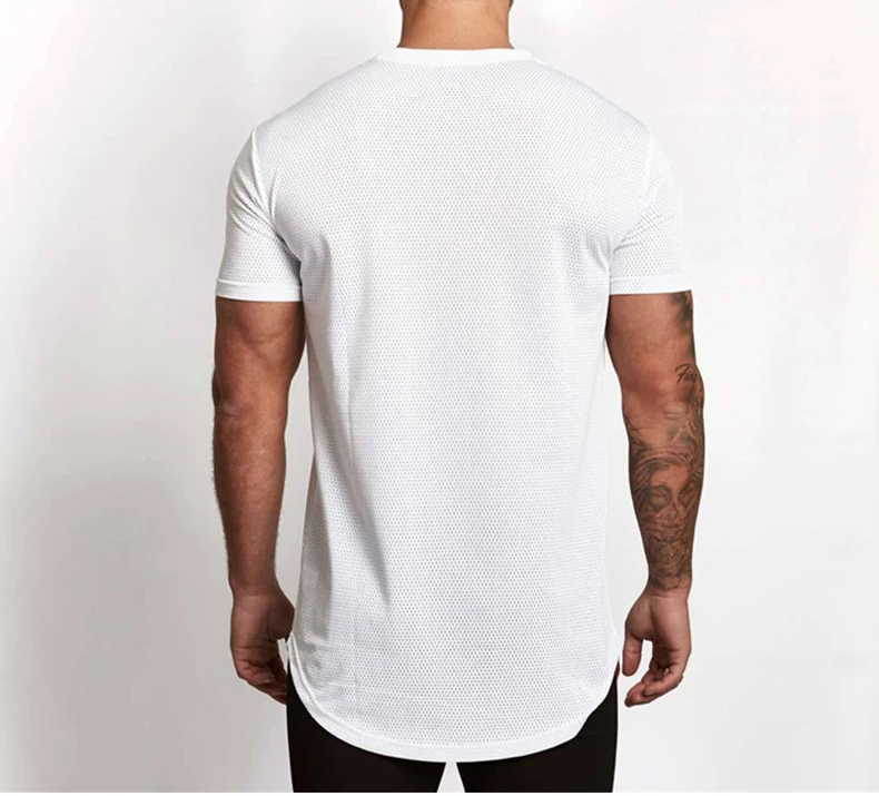 Men GYM T Shirt Custom LOGO Plus Size Mens Fitness Shirts Drop Shoulder ...