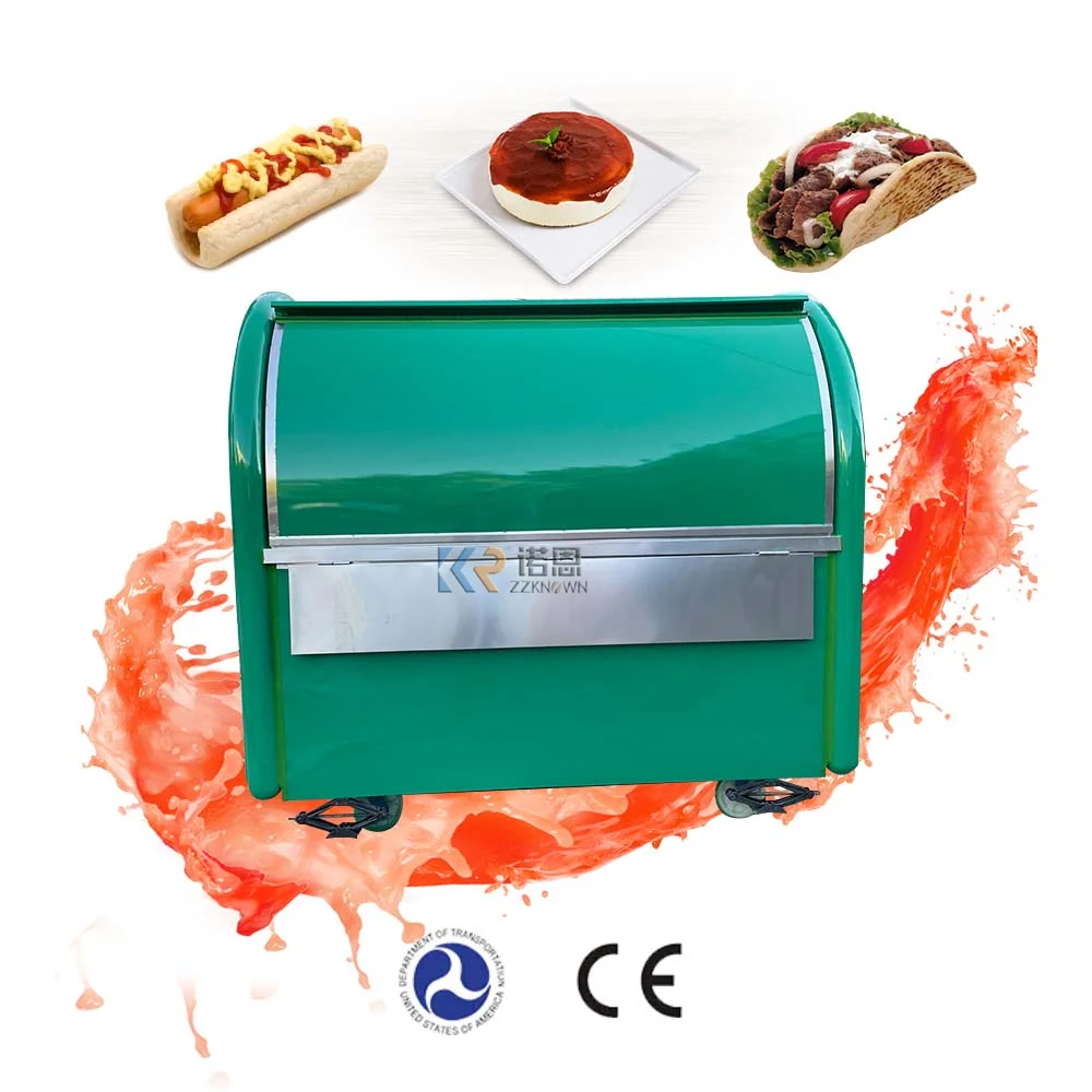 Ice Cream Cart Mobile Hand Push Food Kiosk With CE Stainless Steel Food ...