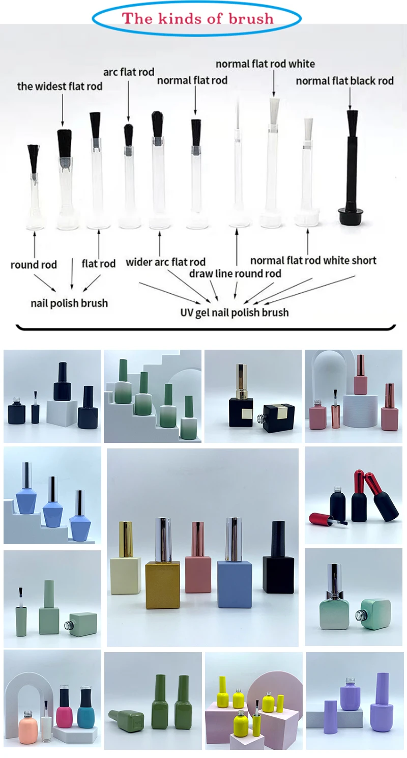 Free Sample Factory Customized Luxury 15ml Square Rectangle Gel Nail ...