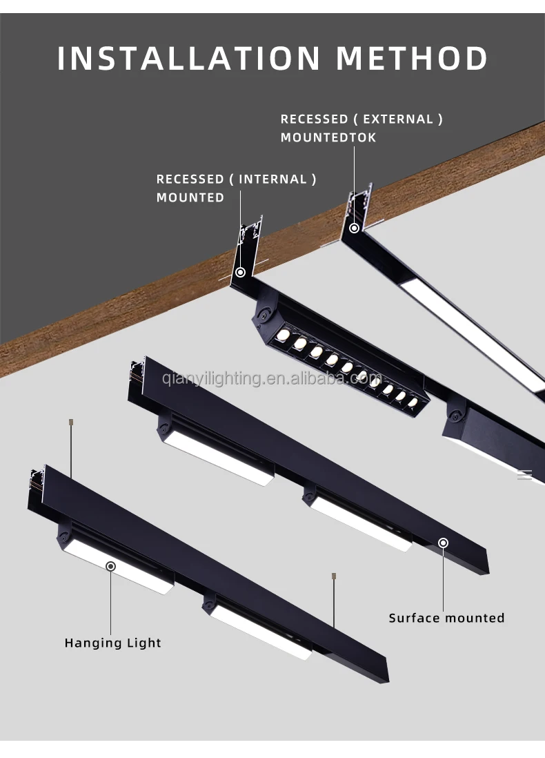 Led Linear Magnetic Track Spotlight System With Aluminum Adjustable ...