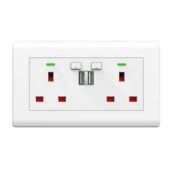 High Quality 13a Voice Control Socket Usb Uk Double Socket Smart Tuya ...