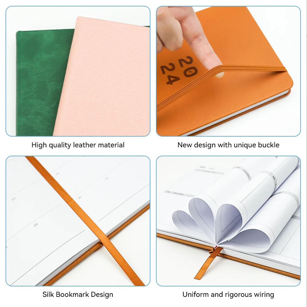 A5 2024/2025 Planner Luxury Embossed Logo Journal Notebook For Office ...