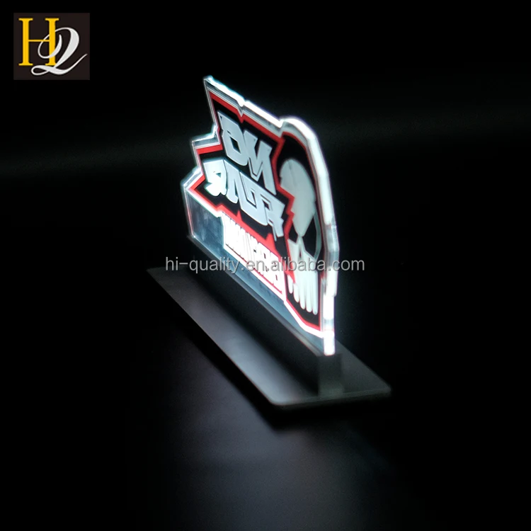 Indoor Advertising Display LOGO 3d Light Sign Acrylic LED Edge Lit Sign ...