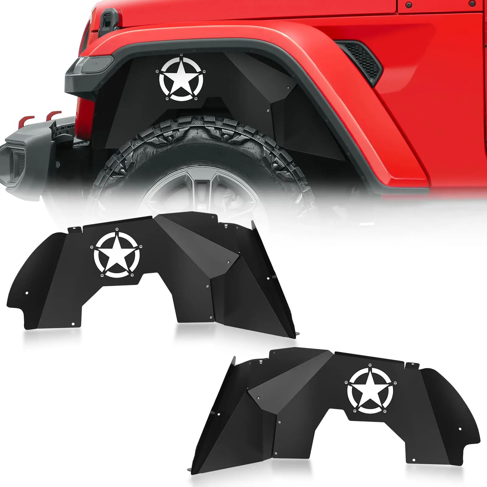 Steel Front Inner Fenders Liner for 2018-2024 Jeep Wrangler JL & JLU ...
