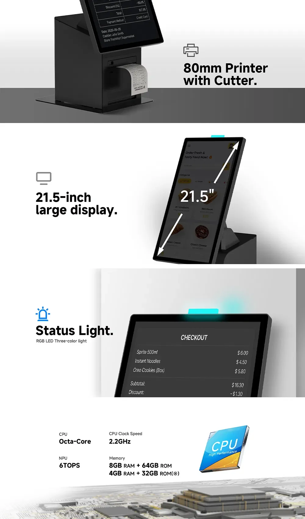 Suntek Windows-Based 21'' Touch Screen Contactless Checkout Retail ...