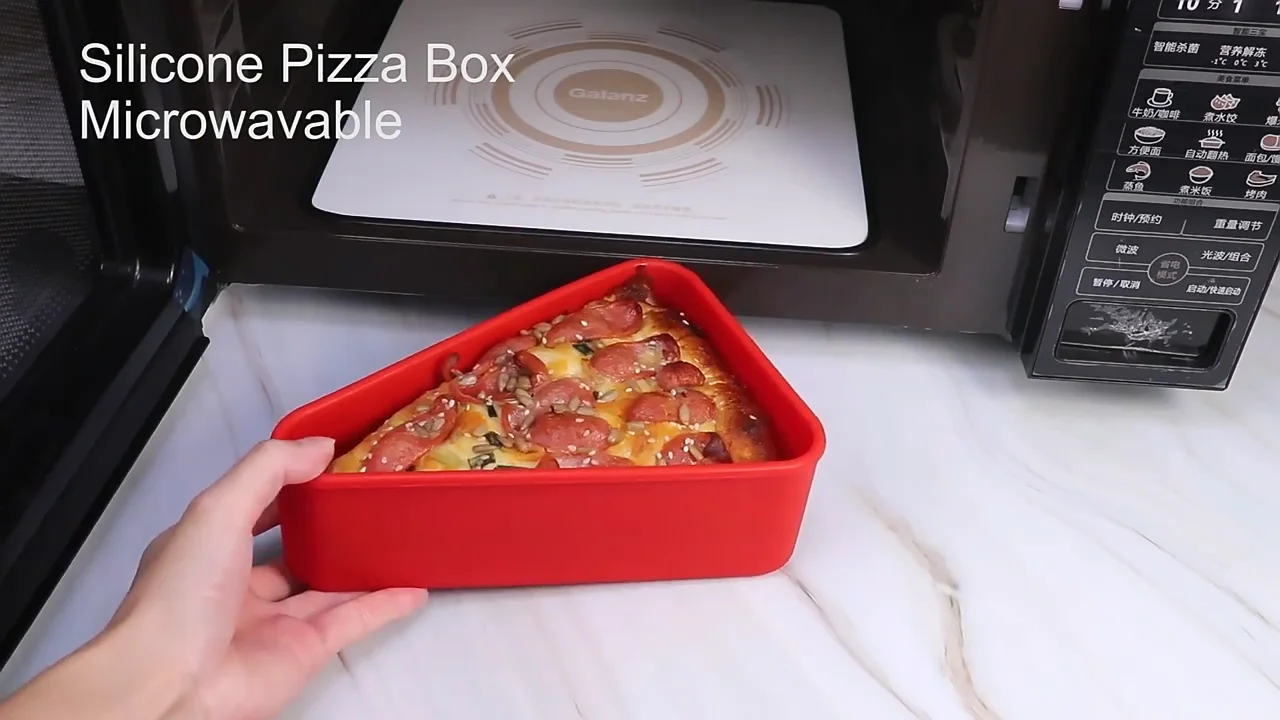 Top Seller Silicone Pizza Food Storage Box Reusable Leftover Pizza ...