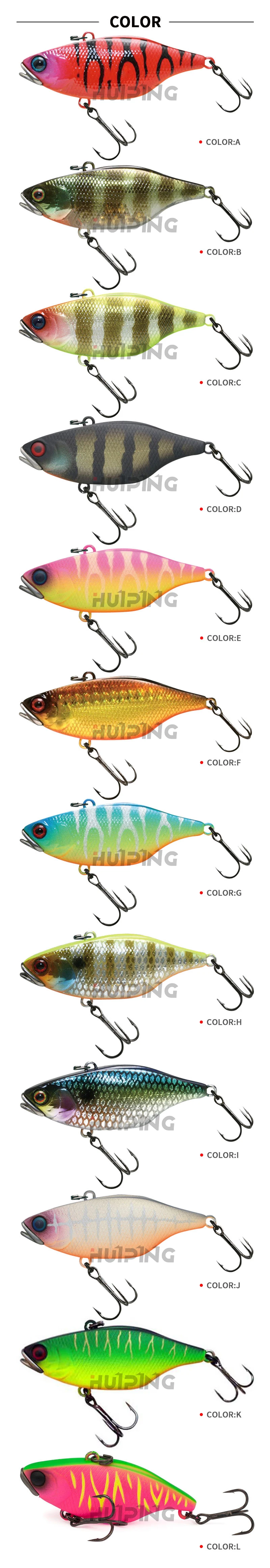 Fishing Lipless VIBRATION 60mm 11.6g Deep Sea Long Casting Bass Lures VIB Spinner Noisy VIB ...