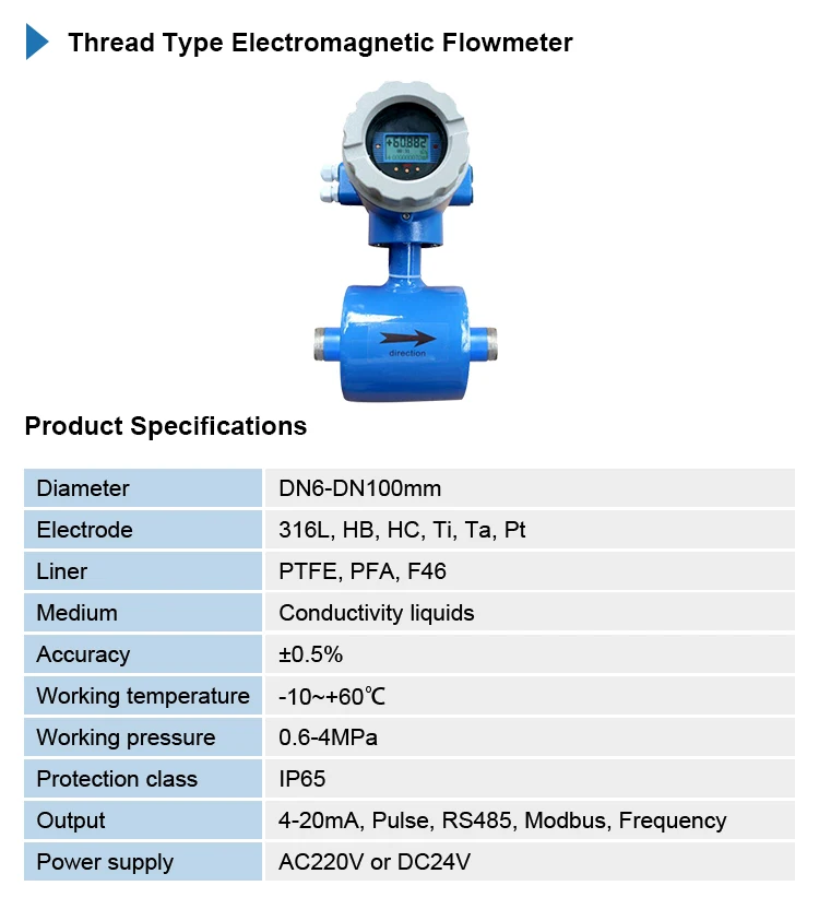 Holykell 4800E Digital Electromagnetic Water Flow Meter for Tap Water ...
