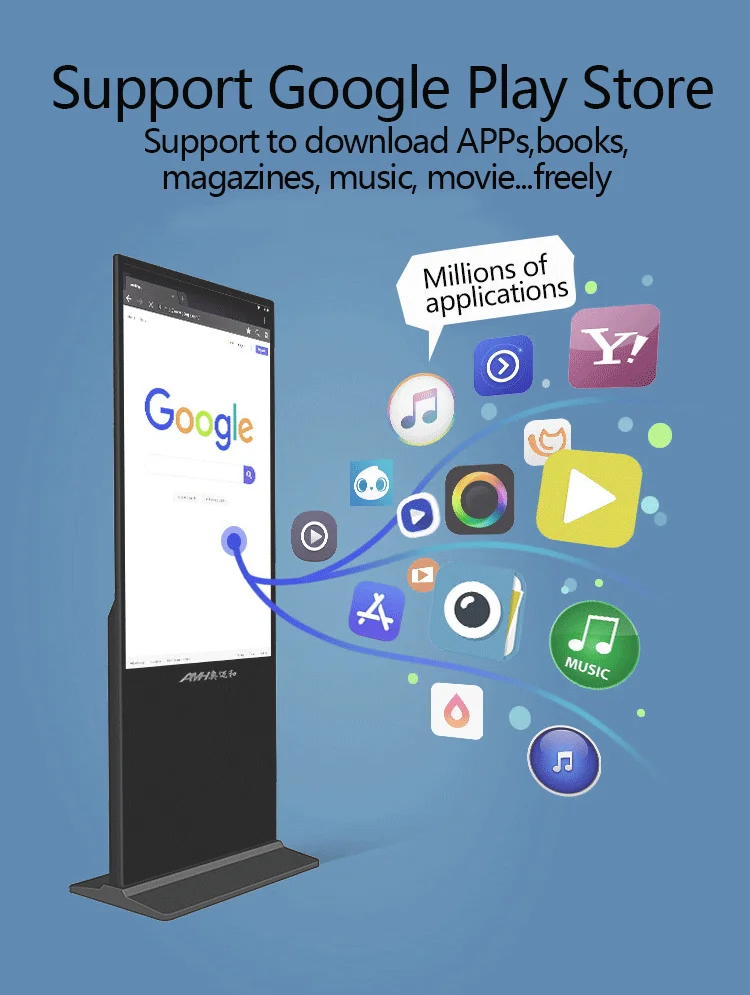 AMH 32 Inch Touch Screen 4K Lcd Digital Signage HD Floor Standing ...