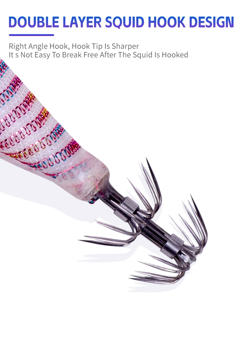 Squidduke Toto Luminous Egi Squid Jig Lure Wood Shrimp Cuttlefish ...