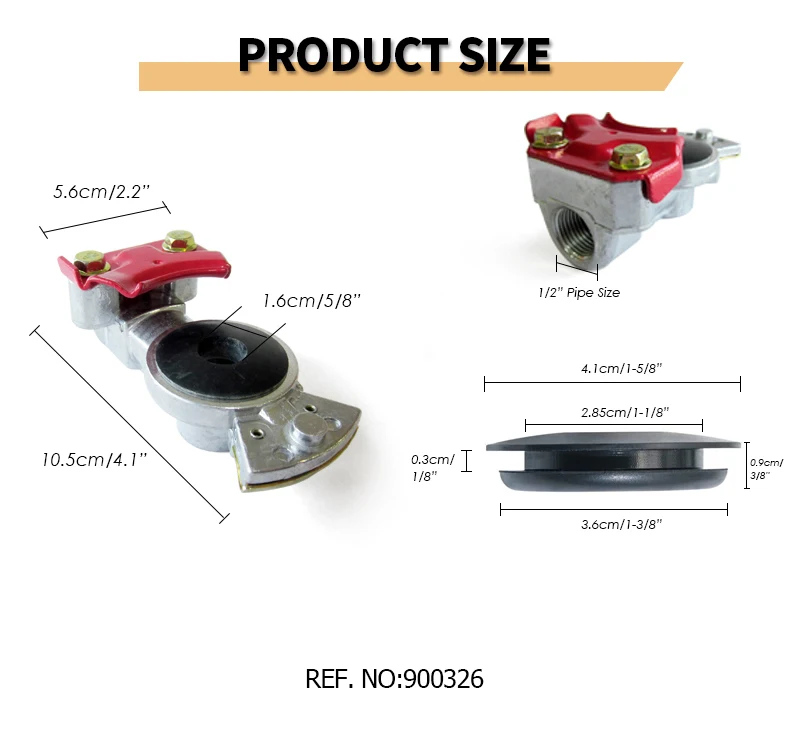 Aluminum Emergency Gladhand Red Air Hose Brake Coupling