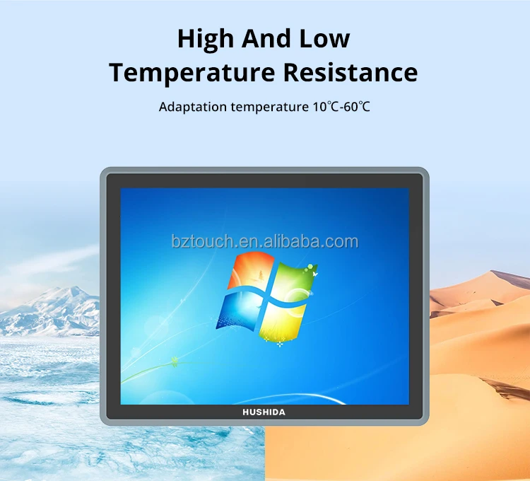 Ultra -thin Ip65 Front Panel Fanless Industrial Touch Screen Intel I3 I5 I7 Portable 17inch ...