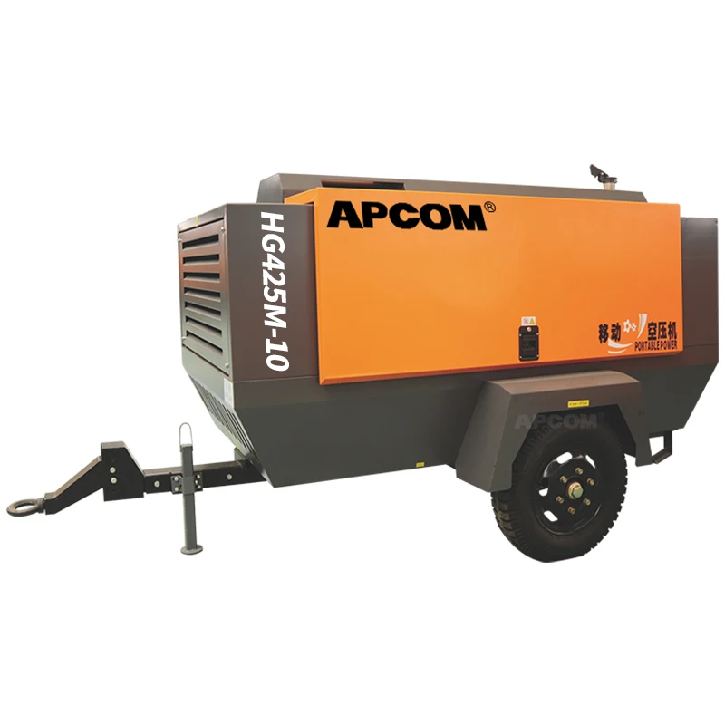 185 - 385 Cfm 10m3 / Min Screw Portable Engine Diesel Air Compressor ...