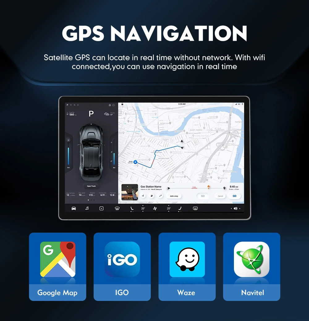 13.3-Inch Android 12 Car Radio with 8+256G Storage, 360° Touchscreen ...