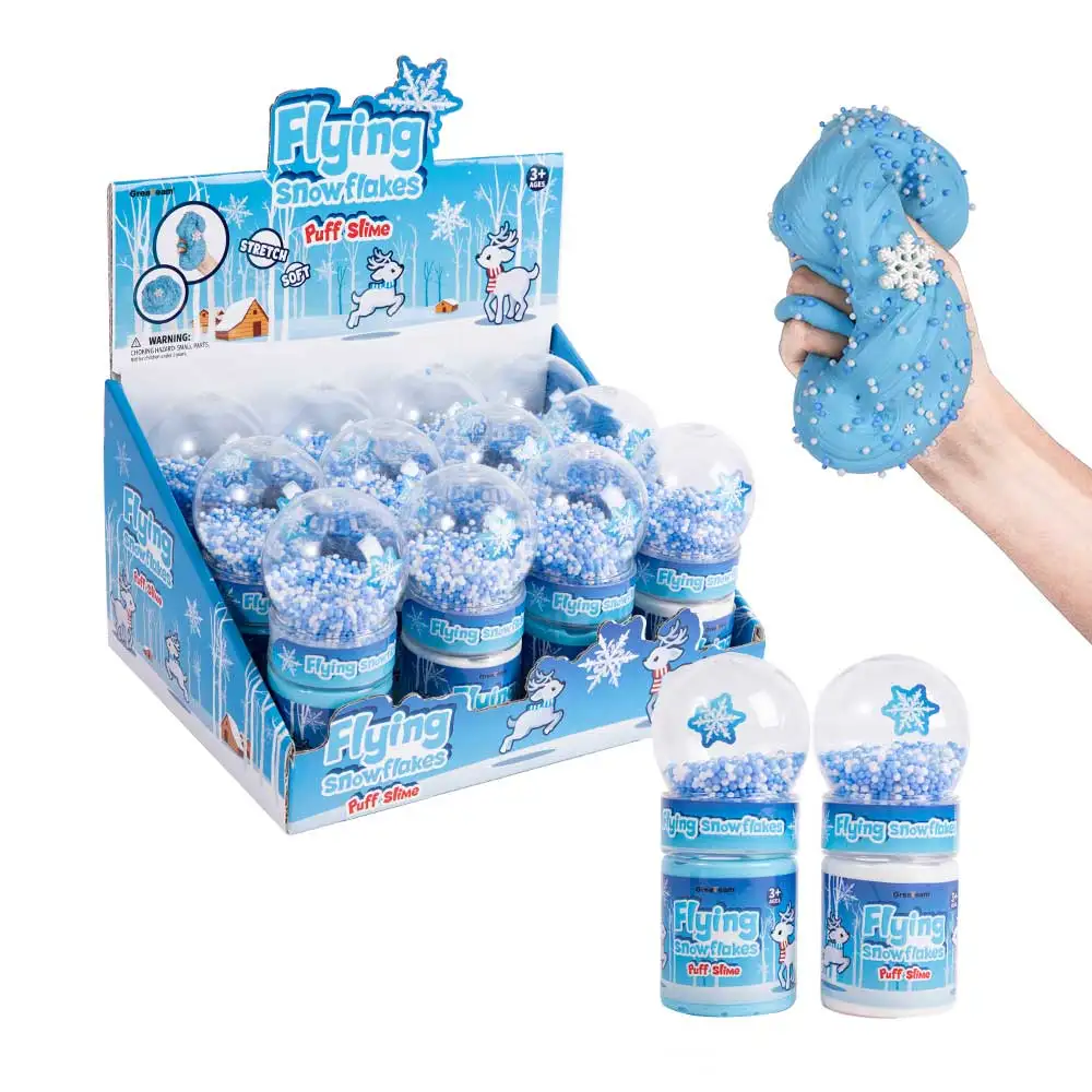 Flying Snowflakes Puff Slime Double Mix Foam Resin Fluffy Slime For ...