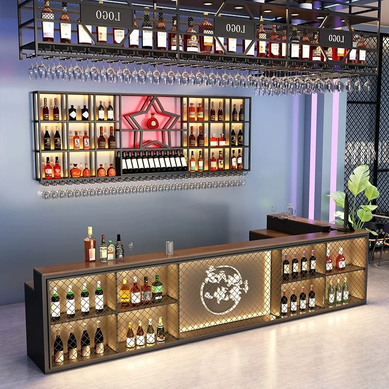 Customizable Industrial-Style Heavy-Duty Metallic Counter for Coffee ...