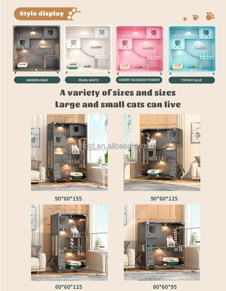 Custom Indoor Luxury Wooden Cat Furniture Breeding Luxury Cat House ...