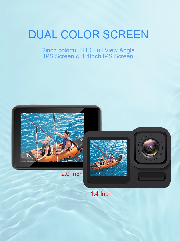Hot Selling Double Screen 8k 15fos 6k 30fps 4k 60fps Body Waterproof ...