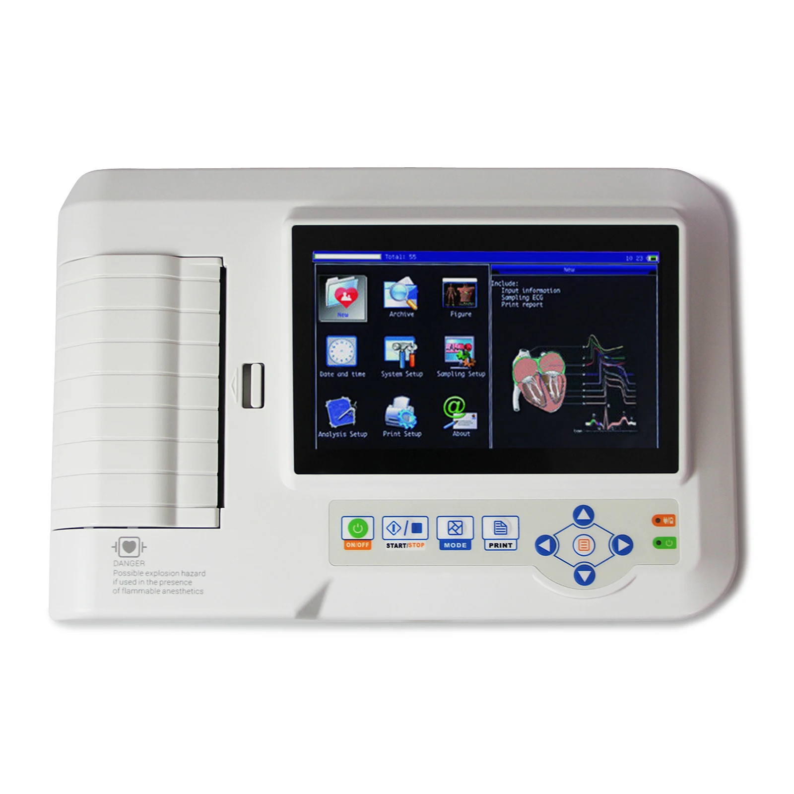Digital Six Channel ECG Machine with Printer - 1 Year Warranty