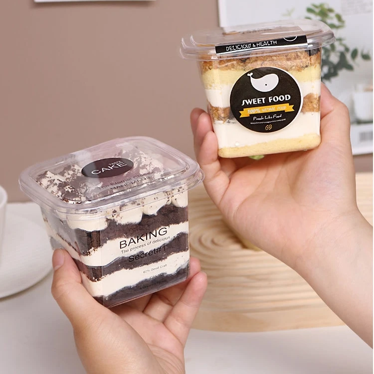 Plastic Transparent Mousse Pudding Cup with Lid Yogurt Ice Cream Jelly ...