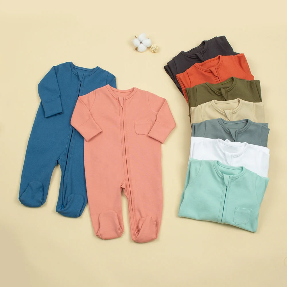 Custom Gots Certified Organic Cotton/ Bamboo Plain Zipper Long Sleeves ...